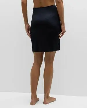 Hanro Satin Deluxe Half Slip - Black
