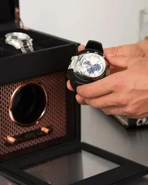 Wolf Axis Single Watch Winder With Storage - Copper