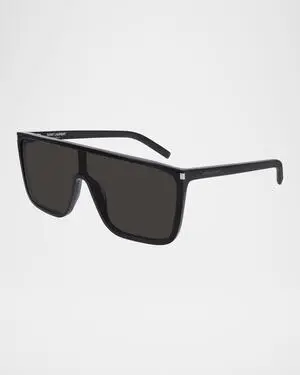 Saint Laurent Flat-top Shield Sunglasses - Black