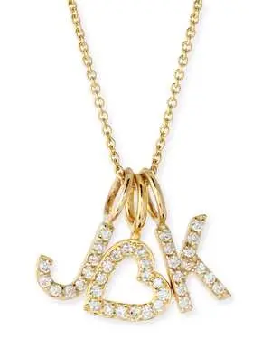 Sarah Chloe Sarah Chloe Amelia 14k Gold Diamond Initial Necklace - Gold