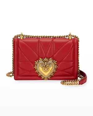 Dolce & Gabbana Devotion Large Quilted Shoulder Bag Red