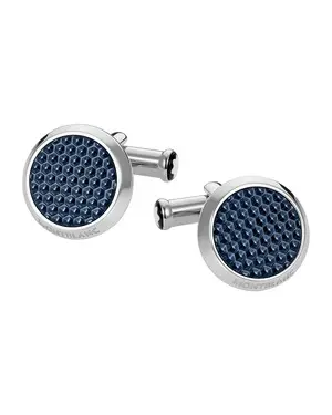 Montblanc Meisterstuck Cufflinks W/ Hexagonal Inlay Blue