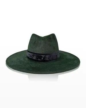 GIGI BURRIS MILLINERY Jeanne Large-brim Felt Fedora Hat - One-color