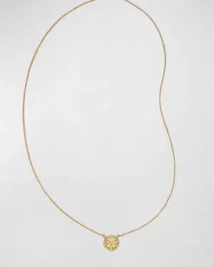 Tory Burch Icon Pavé Pendant Necklace Hematite Crystal