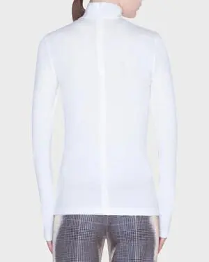 Akris Akris Punto Turtleneck Long-Sleeve Top Neutral Pattern