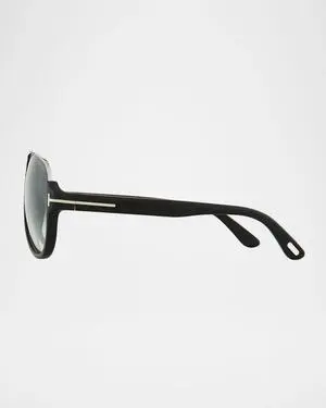 TOM FORD Dimitry Half-rim Aviator Sunglasses - Black