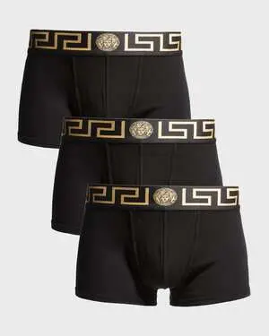 Versace 3-pack Low Rise Greca Trunk - Black/gold Greek