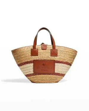 Etro Straw Beach Tote Bag - Beige