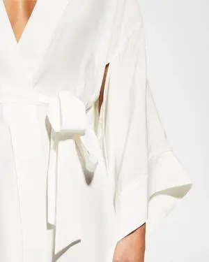 Kiki De Montparnasse Muse Silk Kimono Robe Ivory