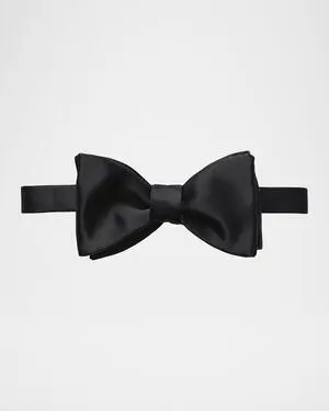 Eton Silk Satin Self-tie Bow Tie - Black