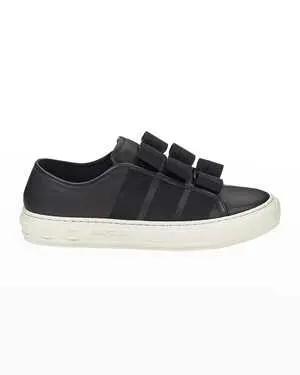 FERRAGAMO Nataly Vara Bow Trio Slip-on Sneakers - Nero Nero N
