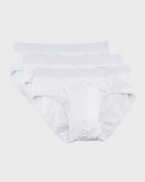 Neiman Marcus Apos;s 3-pack Tagless Cotton Stretch Briefs - White