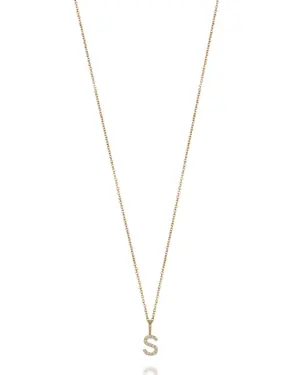 SARAH CHLOE Sarah Chloe Mini Amelia Diamond Initial Pendant Necklace