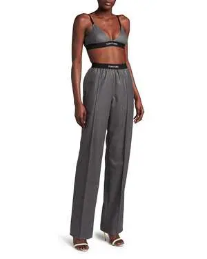 TOM FORD Contrast Logo-band Bra Grey Melange