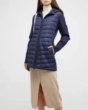 Canada Goose Hybridge Knit Hooded Coat - Navy