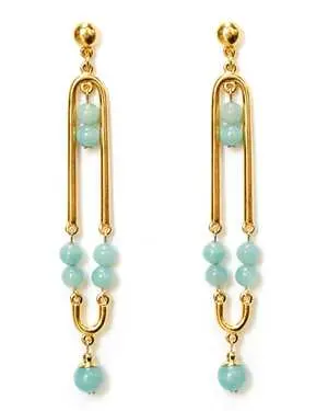 BEN-AMUN Amazonite Dangle Earrings - Jade