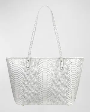 Gigi New York Python-print Tote Bag - White