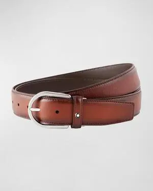 Montblanc Leather Horseshoe-buckle Belt - Brown