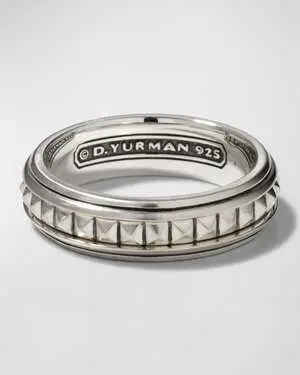 David Yurman Men's 6mm Pyramid Band Ring - Silver