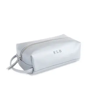 ROYCE NEW YORK Monogrammed Compact Leather Toiletry Bag One-color