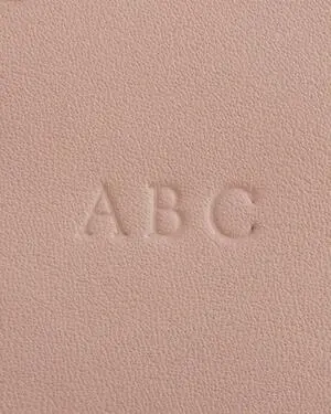 ROYCE NEW YORK Monogrammed Leather Valet Key Chain - Blush Pink