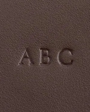 ROYCE NEW YORK Monogrammed Leather Travel Grooming Toiletry Kit, Personalized Brown