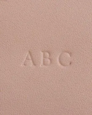 ROYCE NEW YORK Monogrammed Leather Zippered Utility Bag - Light Pink