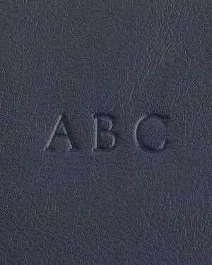 ROYCE NEW YORK ROYCE New York Monogrammed Leather Retractable Luggage Tag Navy Blue