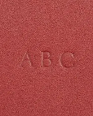 ROYCE NEW YORK ROYCE New York Monogrammed Leather Retractable Luggage Tag Red
