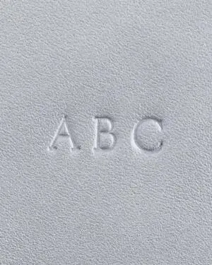 ROYCE NEW YORK ROYCE New York Monogrammed Leather Retractable Luggage Tag Silver