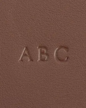 ROYCE NEW YORK ROYCE New York Monogrammed Leather Retractable Luggage Tag Tan