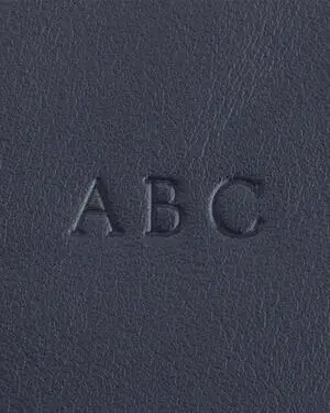 ROYCE NEW YORK Monogrammed Compact Leather Cosmetic Bag - Navy Blue