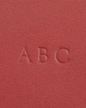 ROYCE NEW YORK Monogrammed Compact Leather Cosmetic Bag - Red