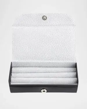 ROYCE NEW YORK Personalized Leather Cufflink Case - Black