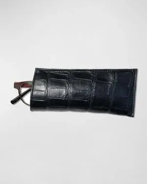 ABAS Men & Apos;s Alligator Eyeglass Case Black