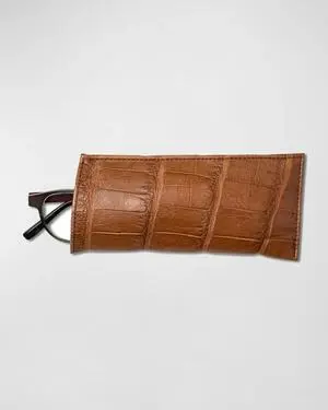 ABAS Apos;s Alligator Eyeglass Case - Tan