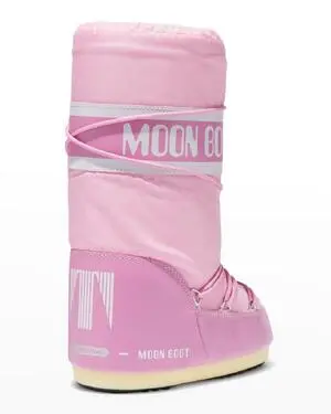 Moon Boot Nylon Lace-up Snow Boots - Pink