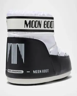Moon Boot Classic Bicolor Lace-up Short Snow Boots - White
