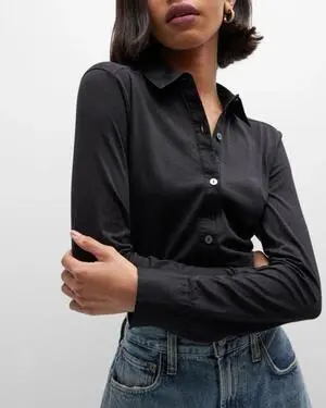 Theory Riduro Organic Cotton Shirt - Black - 00