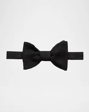 Eton Textured Silk Bow Tie - Black
