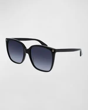 Gucci Gucci Square Sunglasses With Interlocking G Detail Black