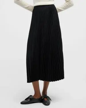 Co Pleated Midi Skirt - Black
