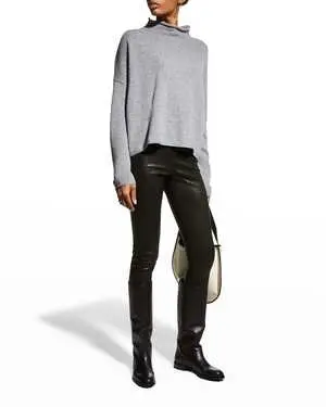 LISA YANG Sandy Cashmere Turtleneck Sweater Grey