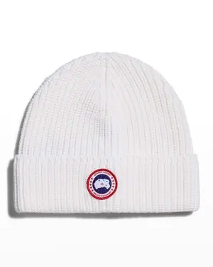 Canada Goose Canada Goose Arctic Rib-Knit Beanie White - Blanc