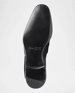 Santoni Isomer Patent Leather Slip-on Loafers - Black