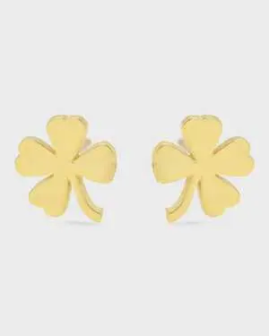 JENNIFER MEYER 18k Mini Four-leaf Clover Stud Earrings - Yg