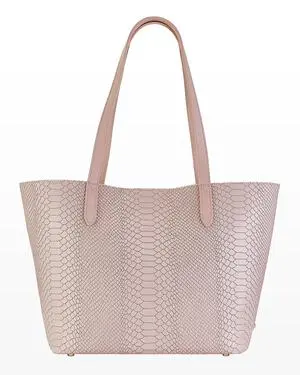 Gigi New York Teddy Snake-print Tote Bag - Nude