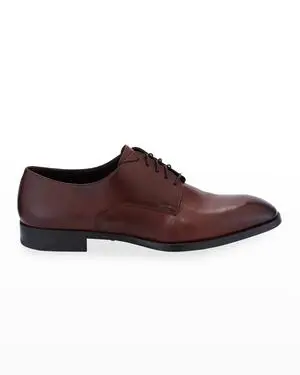 Giorgio Armani Men's Leather Derby Shoes Brown