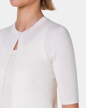 Akris Knit Half-sleeve Cardigan - Cream