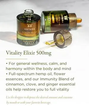 ZENTS 1 Oz. Antara Vitality Elixir With 500 Mg Cbd